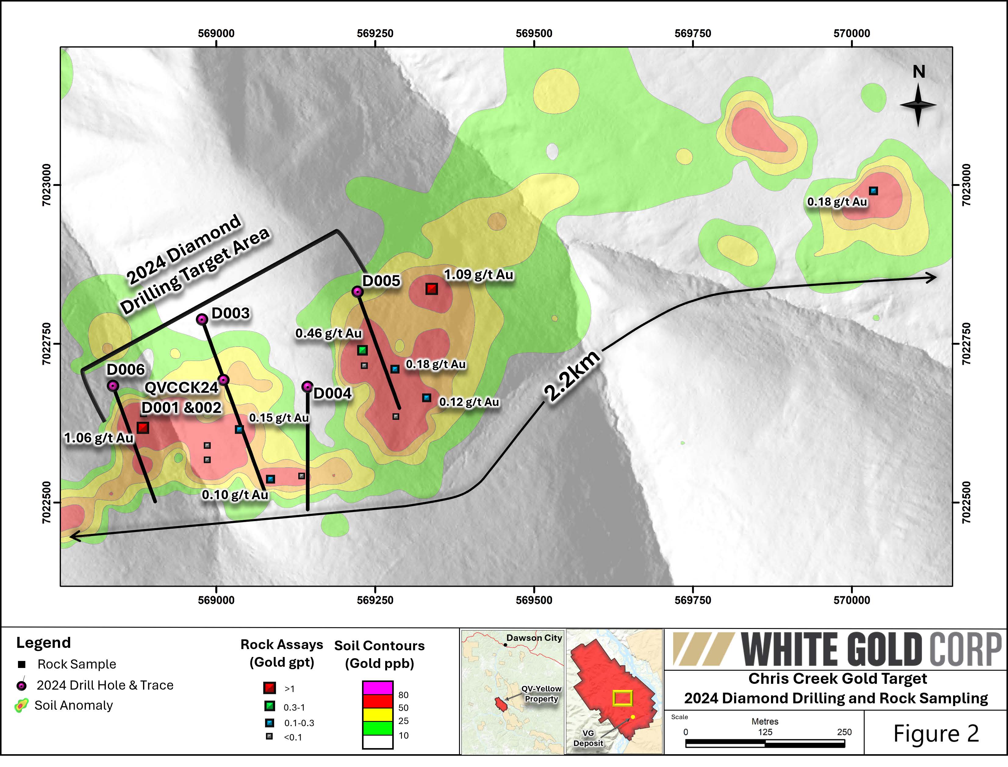 White Gold Corp. Encounters Broad Near Surface Gold-Bearing
