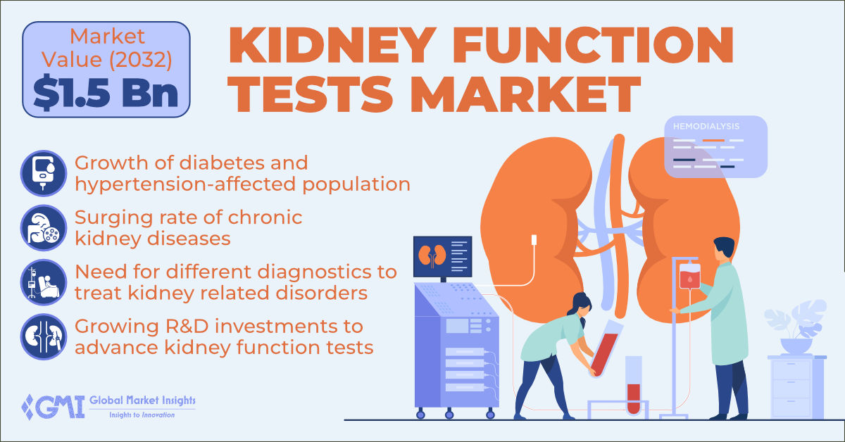 Kidney Function Tests Market to hit USD 1.5 Bn by 2032,