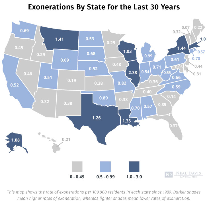 New Report Shows Where Exonerations Happen In The Us