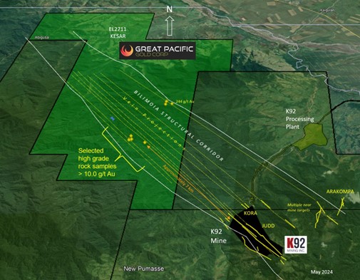 Great Pacific Gold Reports Multiple High-Grade Gold Assays