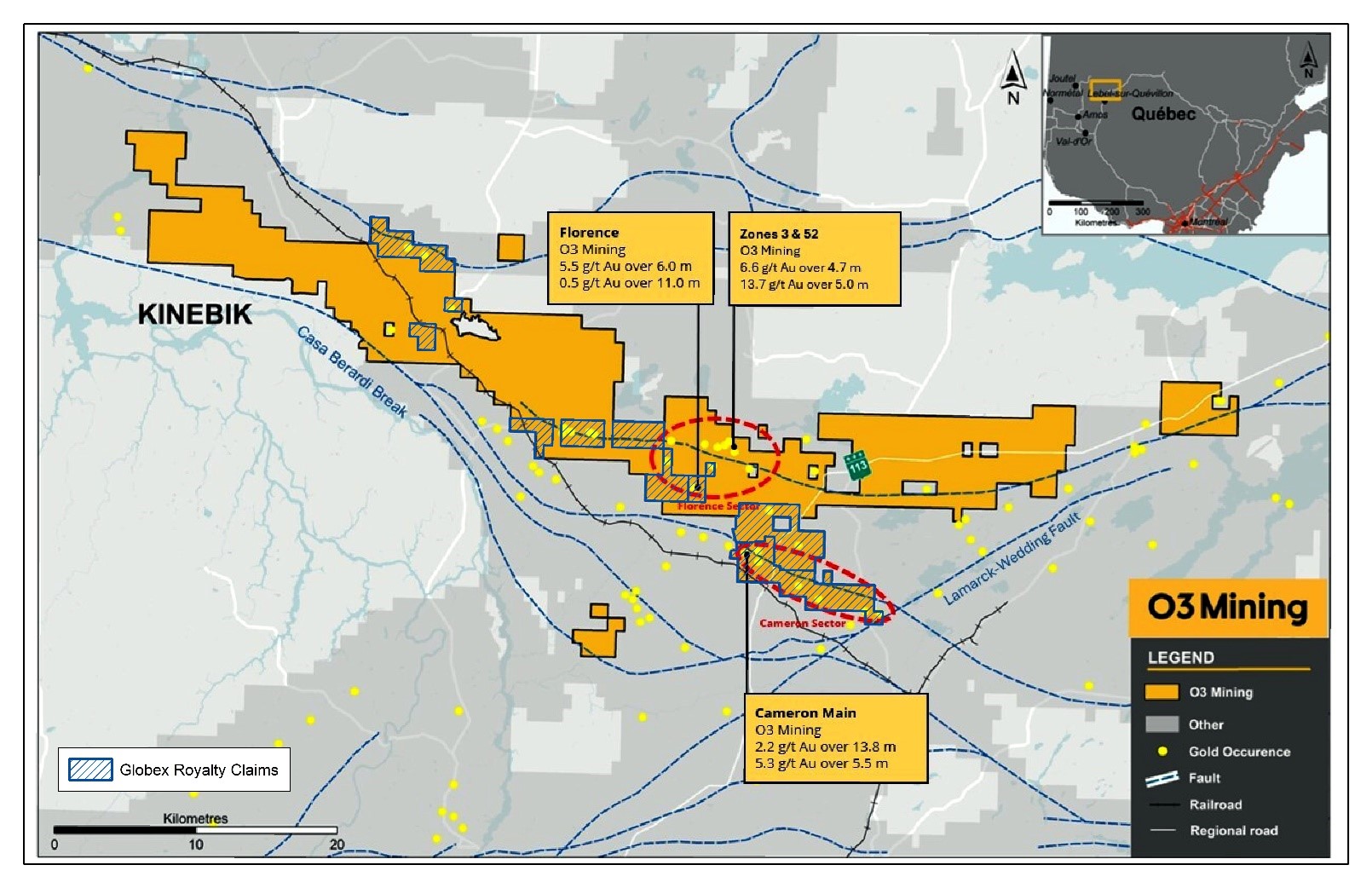 O3 Mining Starts Drilling on Globex’s Florence and Cameron