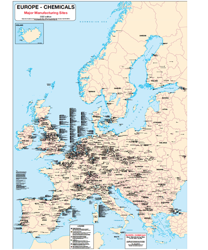 Europe Major Chemical Manufacturers Locations Map 2022