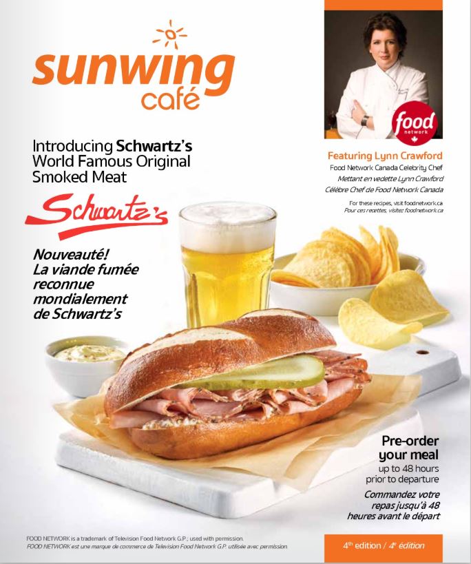 Sunwing introduces new on-board menu options inspired by